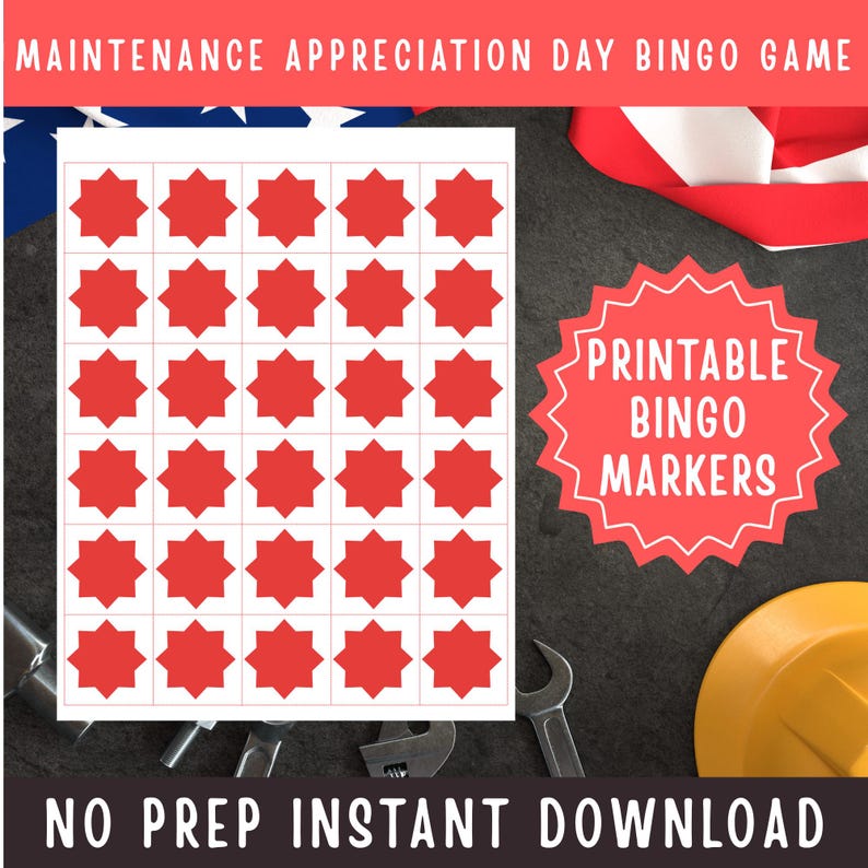 Maintenance Appreciation Day Bingo Game Printable Thank You Activity ...