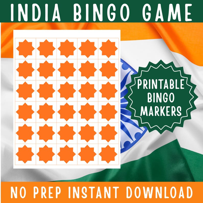India Bingo Game | Cultural Symbols Printable Activity for Kids ...