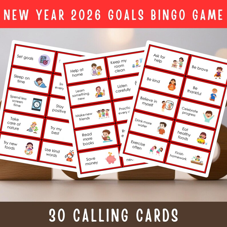 New Year 2026 Goals Bingo Game | Printable Goal Setting Activity for ...