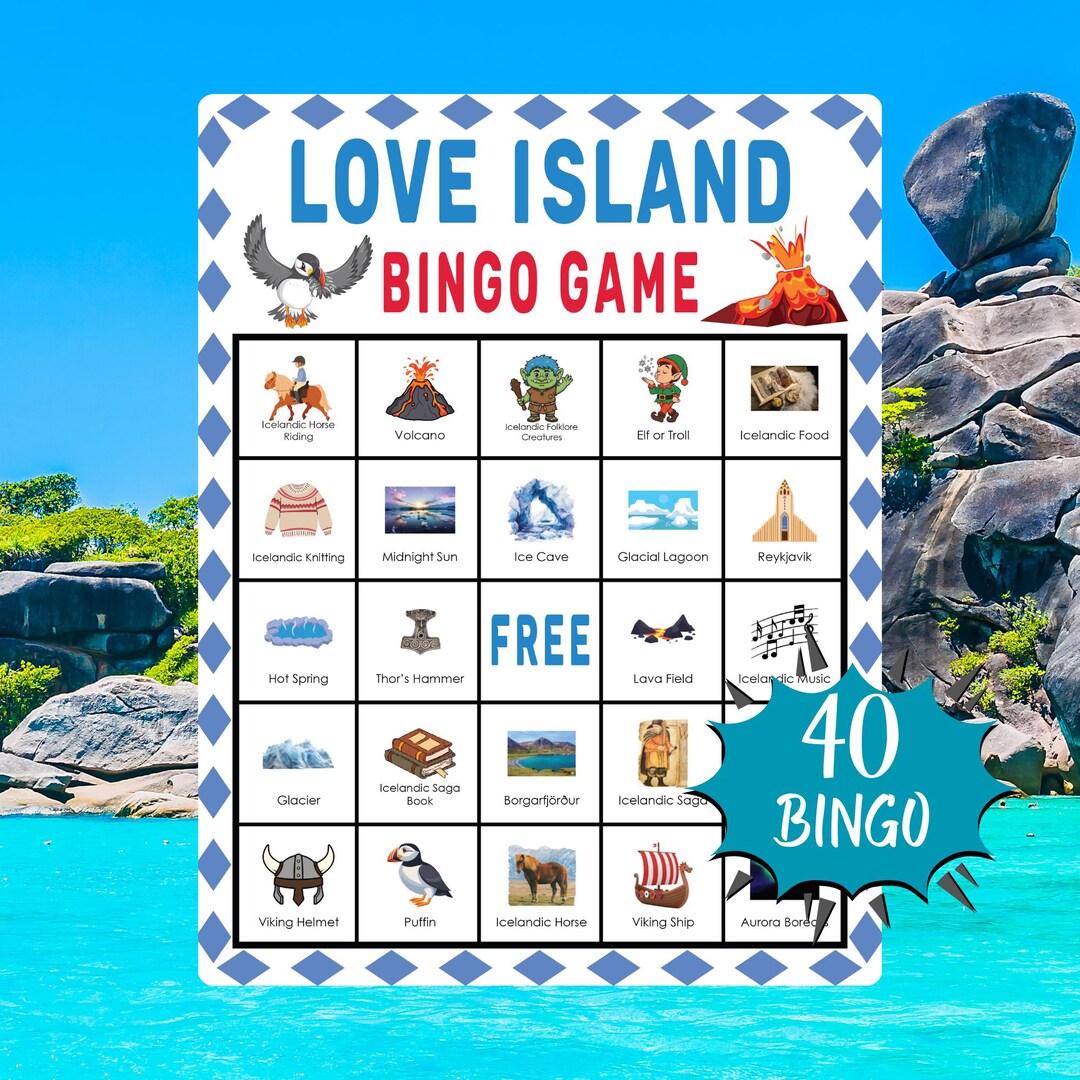 Love Island Bingo Game Printable Reality TV Party Game for Girls Night ...