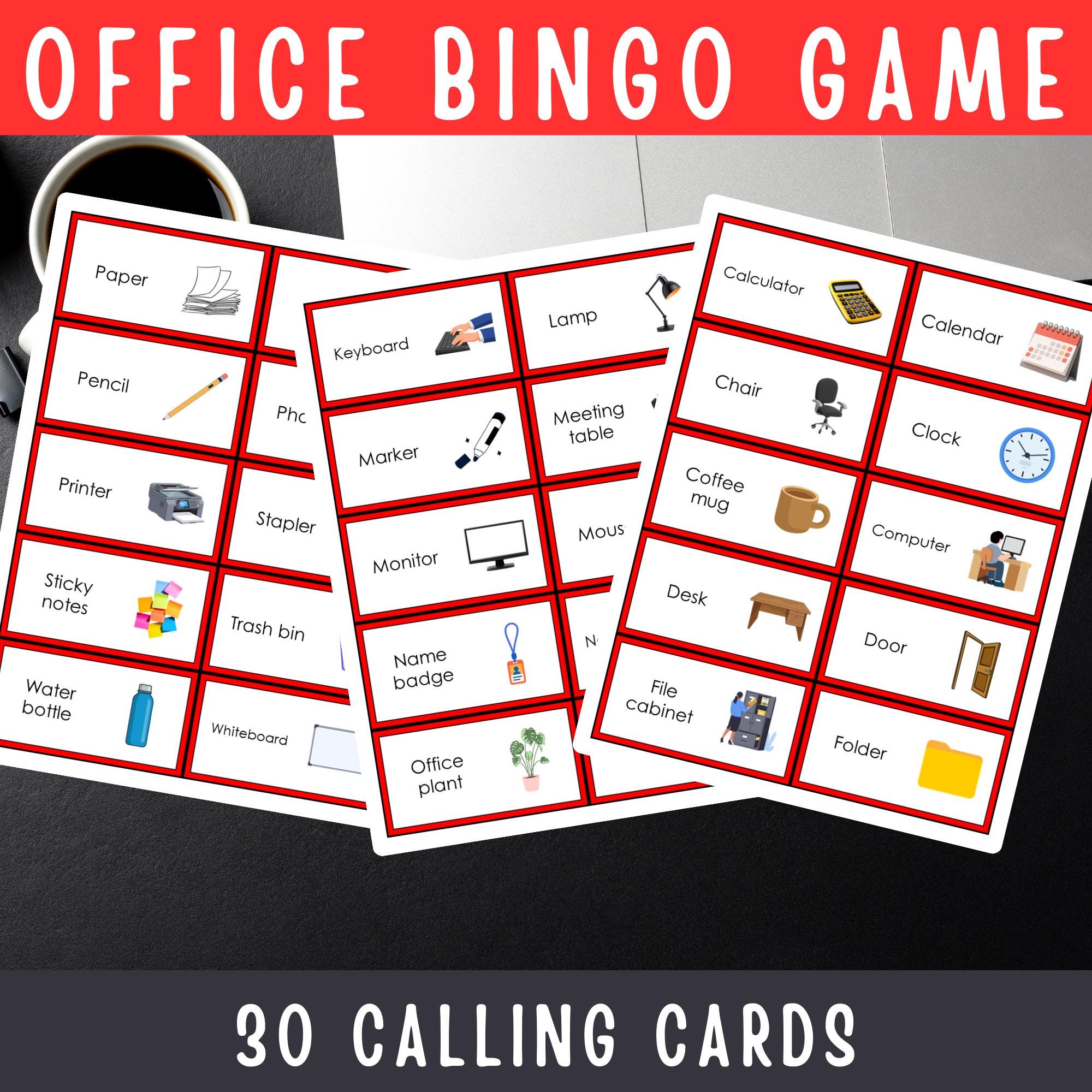 Office Bingo Game | Fun Printable Workplace Bingo for Team Building ...