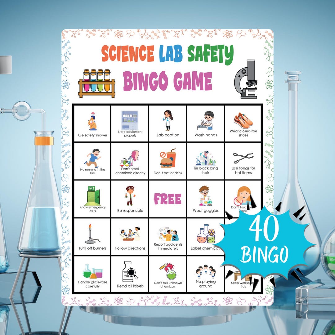 Science Lab Safety Bingo Game | STEM Classroom Activity for Kids ...