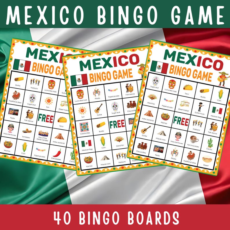Mexico Bingo Game | Printable Culture & Geography Bingo for Kids ...