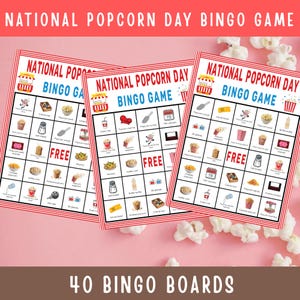 National Popcorn Day Bingo Game | Fun Printable Popcorn Activity for ...