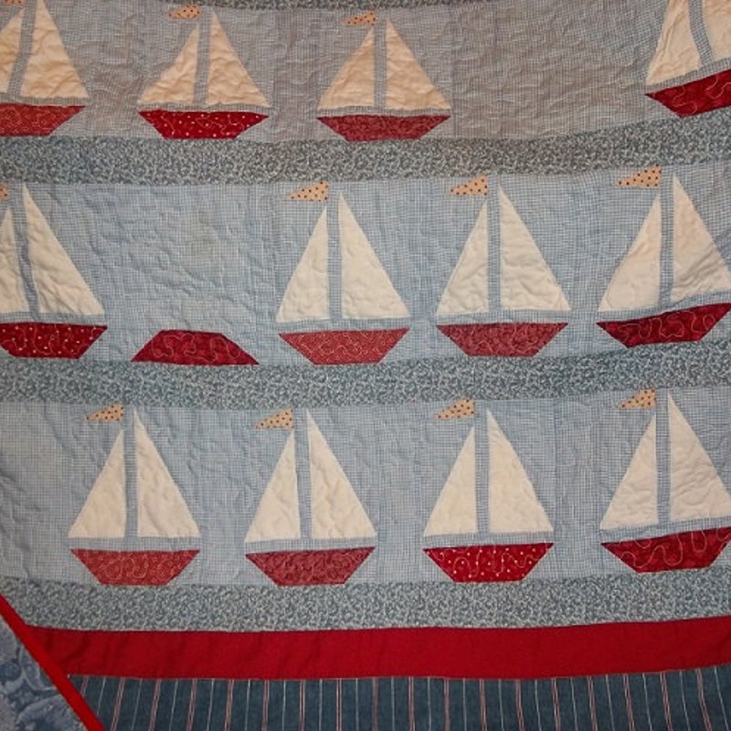 Boat Quilt - Etsy