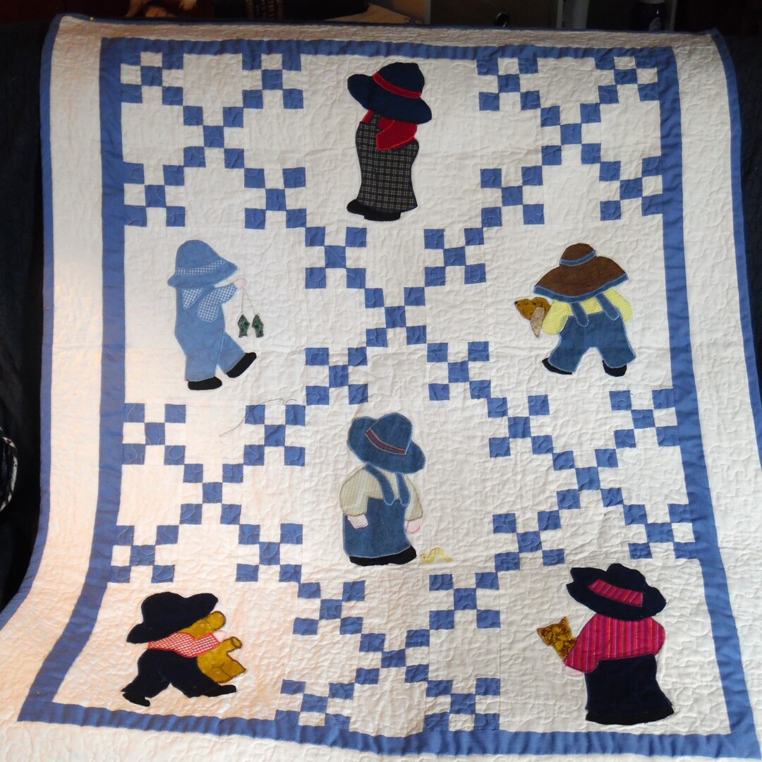 Overall Bill Applique Quilt Baby Blue - Etsy