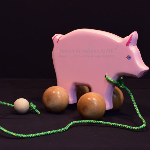 Pig Pull Toy - Etsy