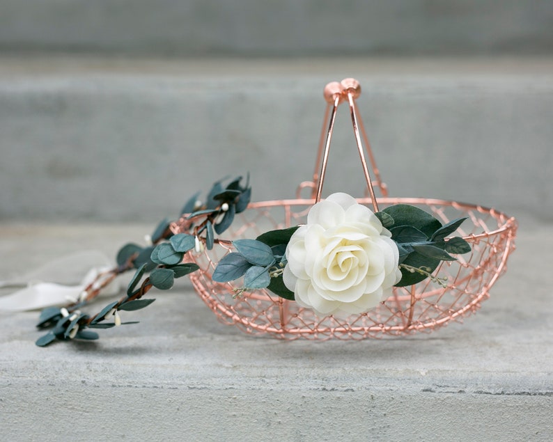 Rose Gold Flower Girl Basket Copper Metal Wedding Basket - Etsy