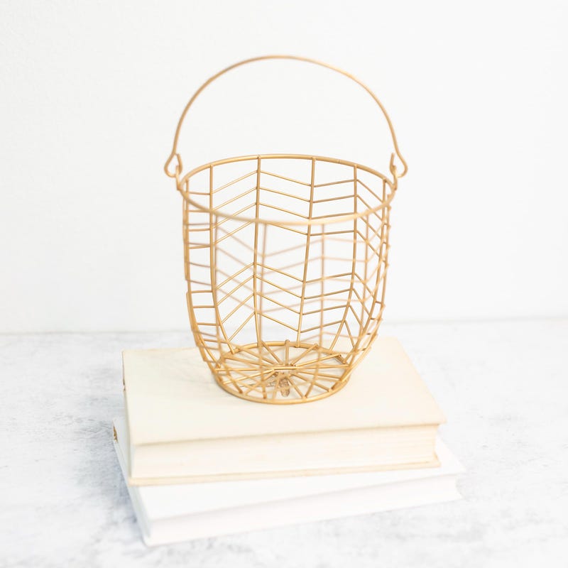 Decorative Gold Wire Basket - Etsy