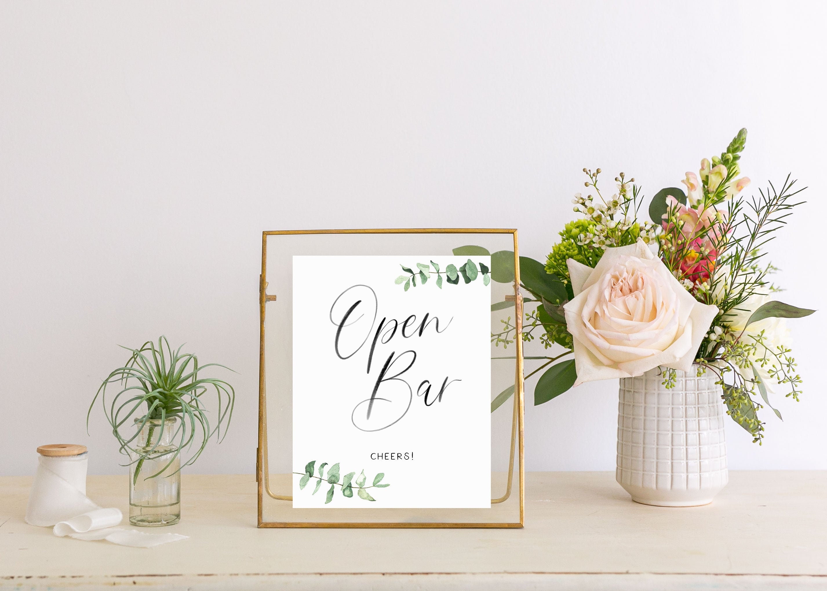 Decorations Wedding Sign Template Printable Open Bar Sign Open Bar Sign ...