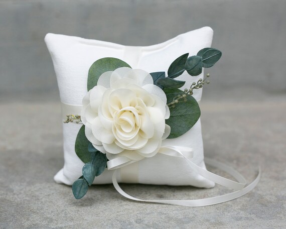 Ring Bearer Pillow Ivory Gold Wedding Ring Pillow Small, 60% OFF