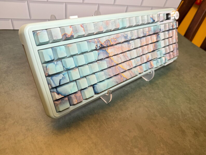 Solakaka A99 Pro Mechanical Keyboard: Mint Marble PBT Keycaps, RGB ...