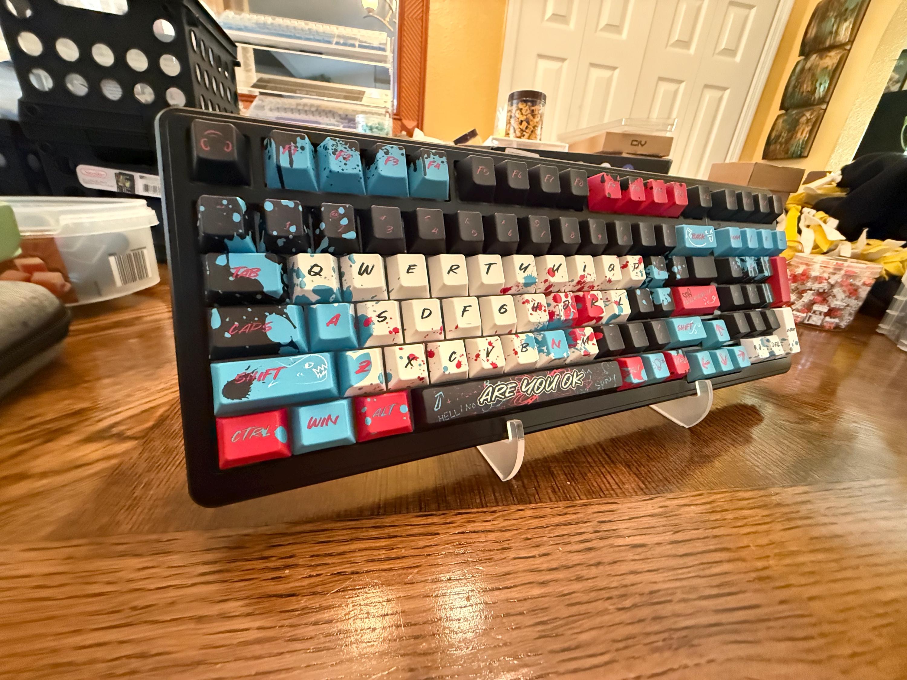 Custom AULA F99 Mechanical Keyboard – Graffiti Keycaps, Creamy Jade ...
