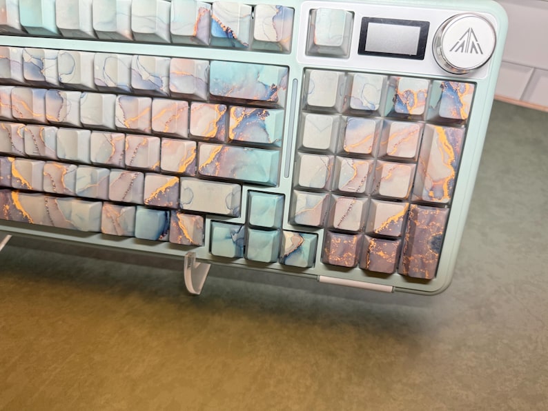 Solakaka A99 Pro Mechanical Keyboard: Mint Marble PBT Keycaps, RGB ...