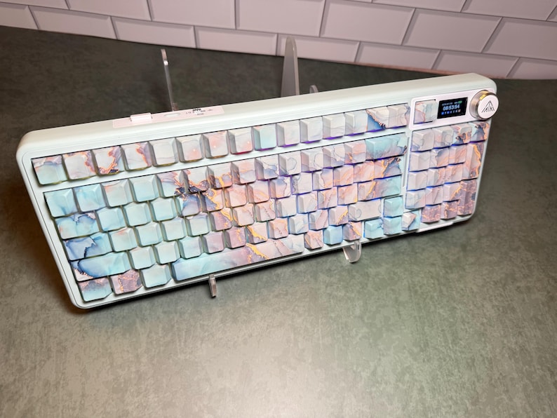 Solakaka A99 Pro Mechanical Keyboard: Mint Marble PBT Keycaps, RGB ...