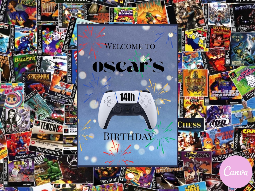 Gamer Birthday Welcome Sign Template (digital Template) - Etsy
