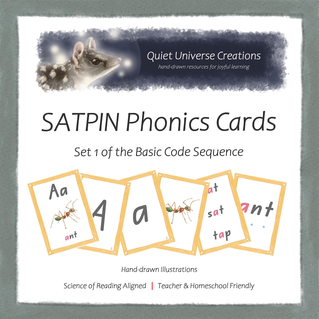 SATPIN Phonics Cards | Hand-illustrated Flashcards / Early Reading ...