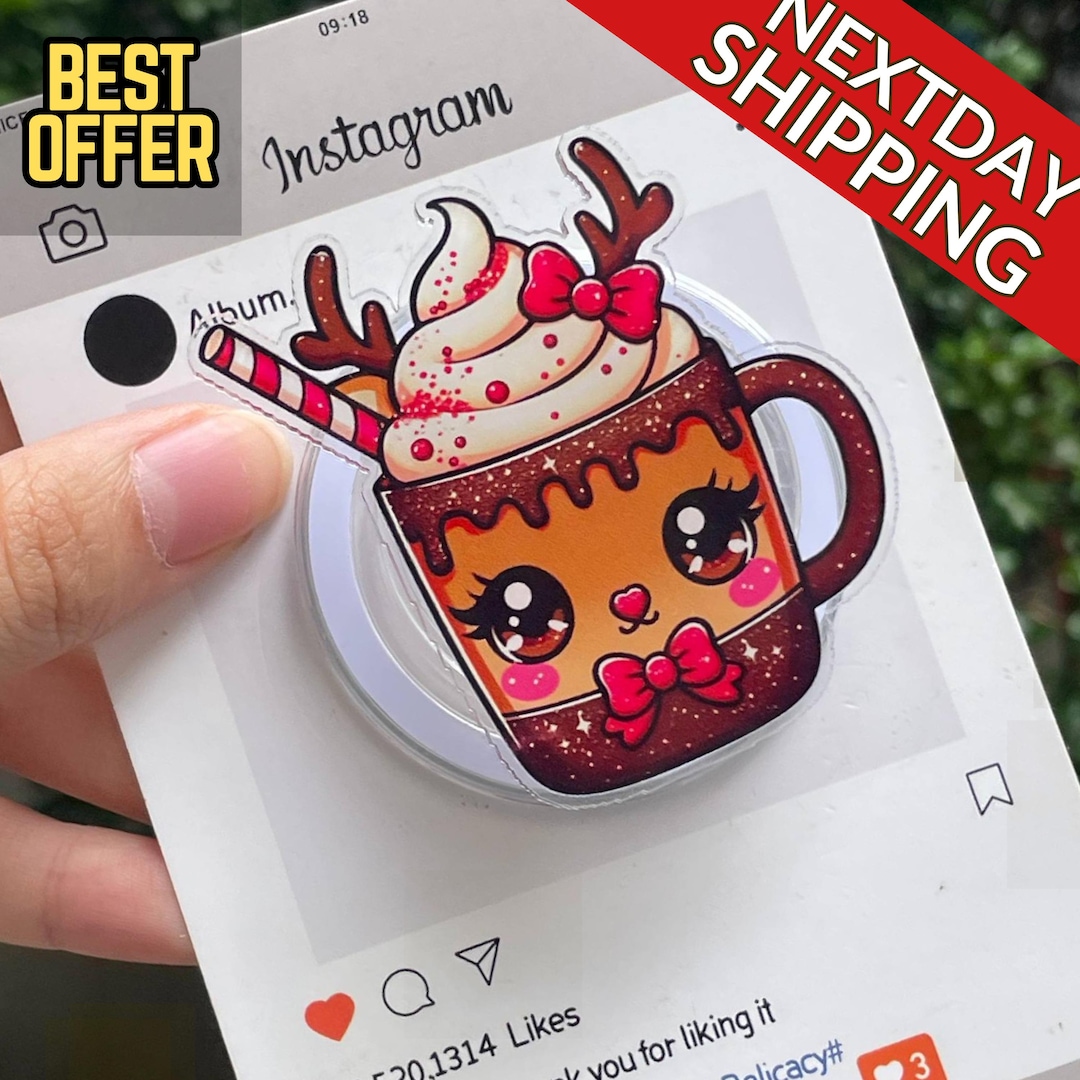 Hot Cocoa Magsafe Phone Grip – Cozy Christmas Popsocket With Cream and ...