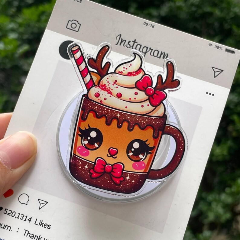 Hot Cocoa Magsafe Phone Grip – Cozy Christmas Popsocket With Cream and ...