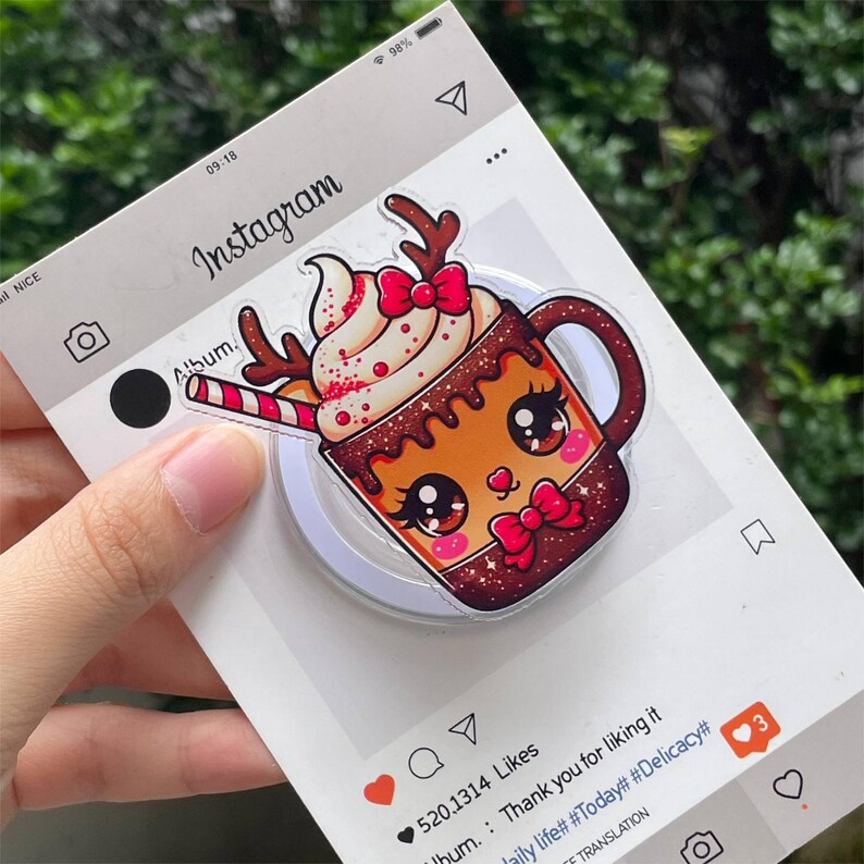 Hot Cocoa Magsafe Phone Grip – Cozy Christmas Popsocket With Cream and ...