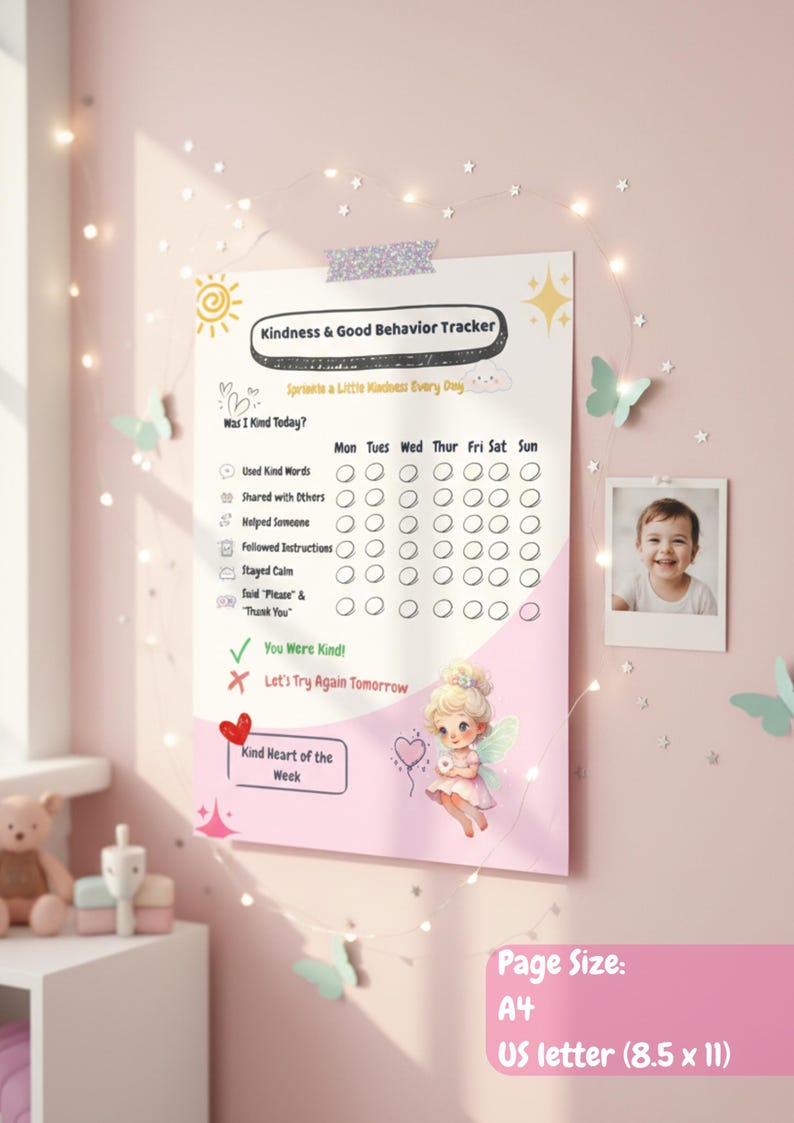 Editable Printable Fairy Reward Chart for Toddler Girls | Routine Chart ...