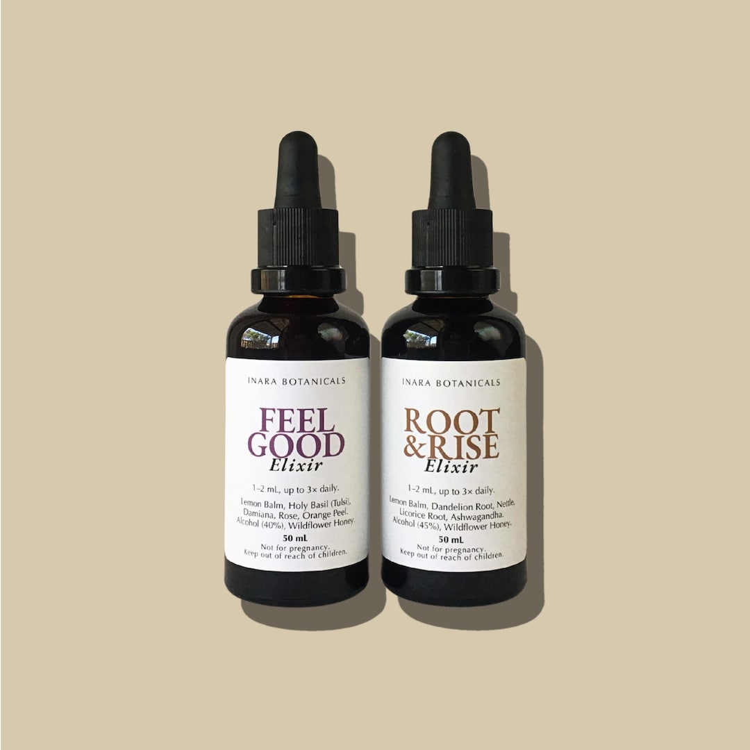 BRIGHT MOOD Duo • Feel Good + Root and Rise Herbal Elixirs • Natural ...