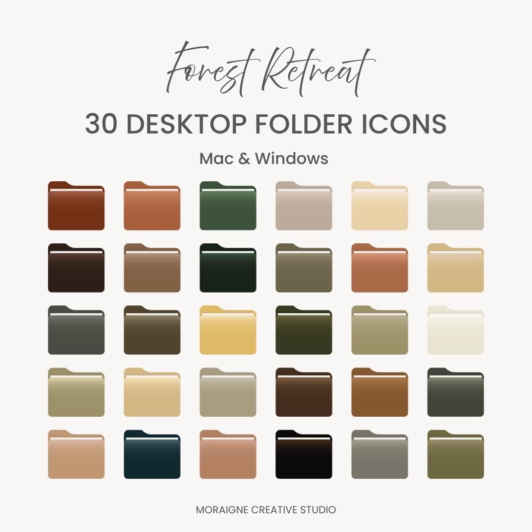 Forest Retreat Folder Icons: Sage Green Cottagecore (digital Download ...