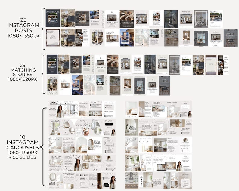 Real Estate Open House Templates Bundle Canva, Realtor Marketing Kit ...