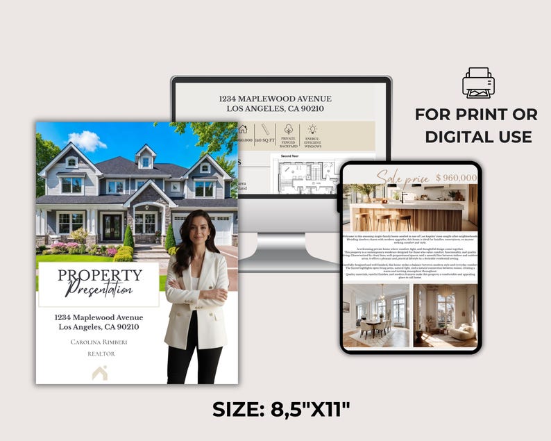 Real Estate Property Brochure Template, Flyer for Realtor Branding and ...