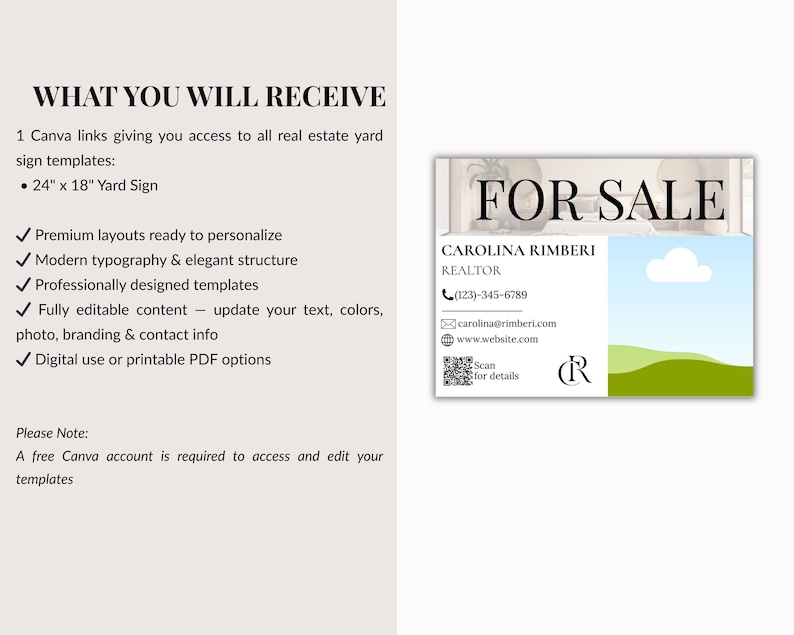 Modern Real Estate Yard Sign Template | Realtor Marketing (canva ...