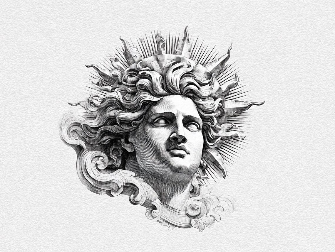 Apollo Tattoo Designs (50) | Greek God of Sun & Music • Elegant Ink - Etsy
