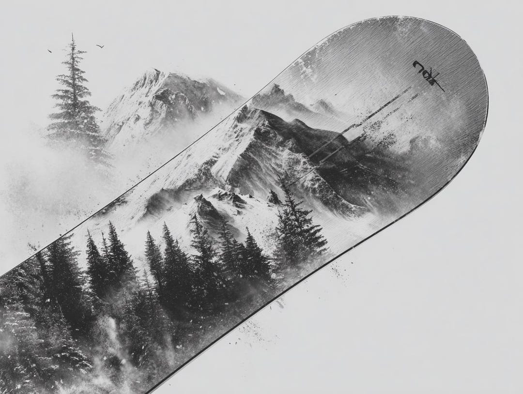 100 Snowboard Tattoo Designs | Winter Sports Flash | Procreate - Etsy