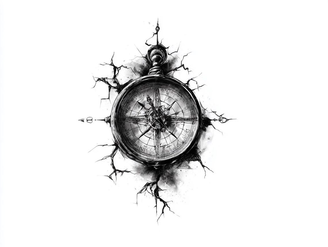 50 Compass Tattoo Design Bundle | Procreate Ready Tattoo Flash Pack ...