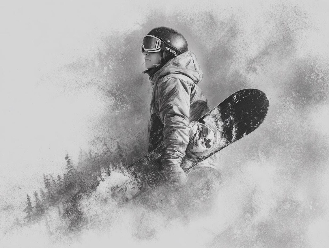100 Snowboard Tattoo Designs | Winter Sports Flash | Procreate - Etsy