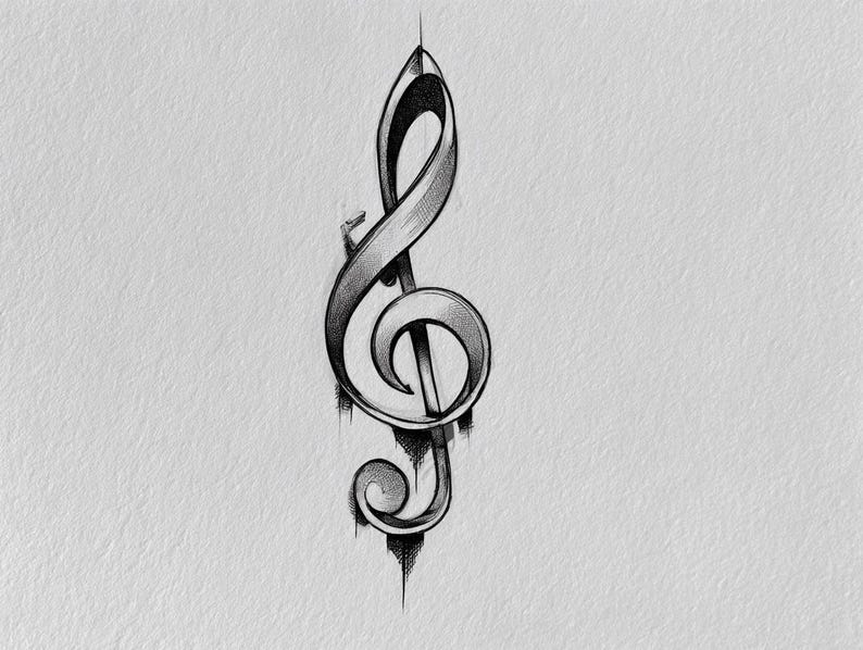 168 Treble Clef Tattoo Design Bundle | Procreate Ready Tattoo Flash ...