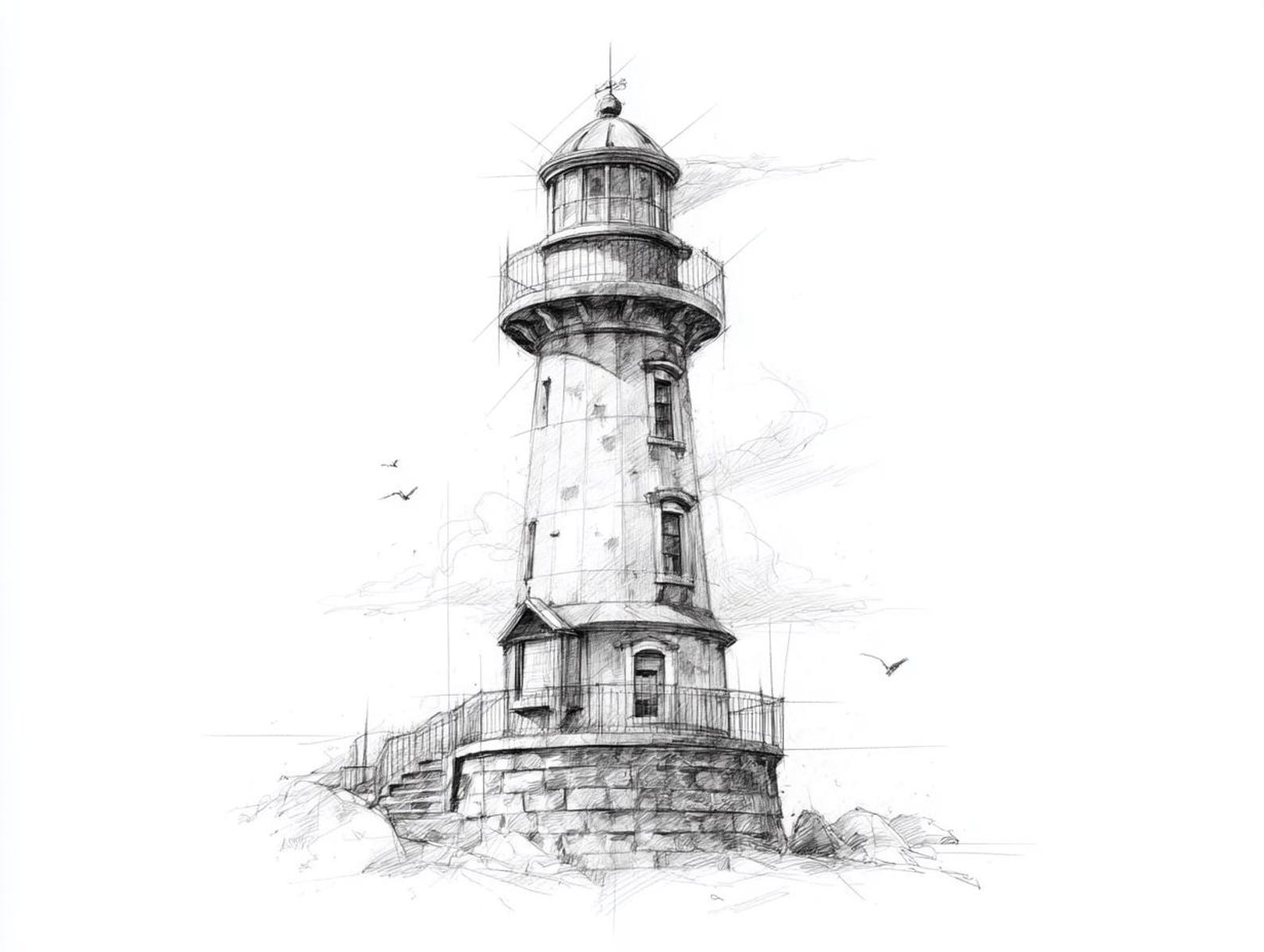 50 Lighthouse Tattoo Design Bundle | Procreate Ready Tattoo Flash Pack ...