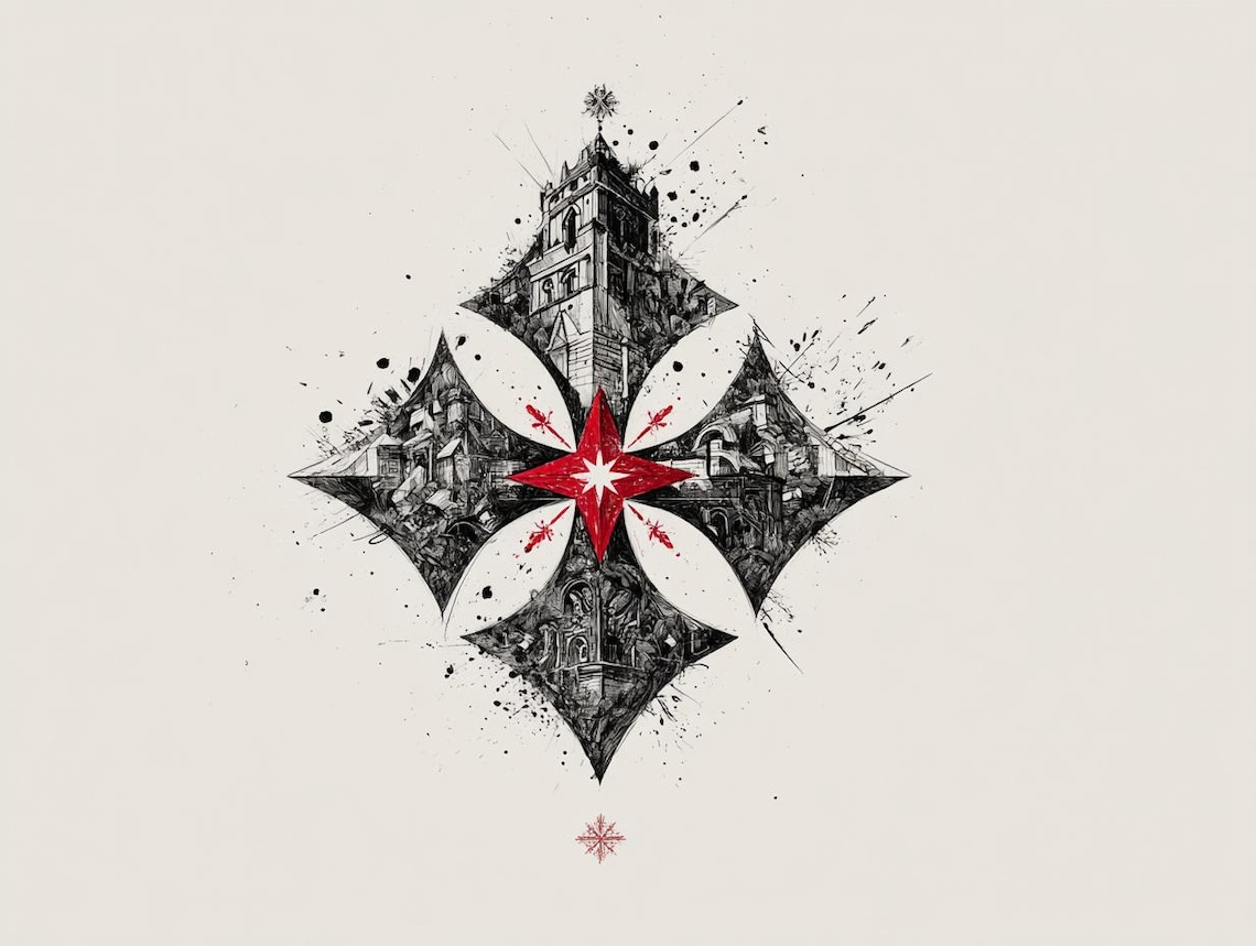 100 Templar Knight Tattoo Designs: Procreate Stencils (digital Download ...