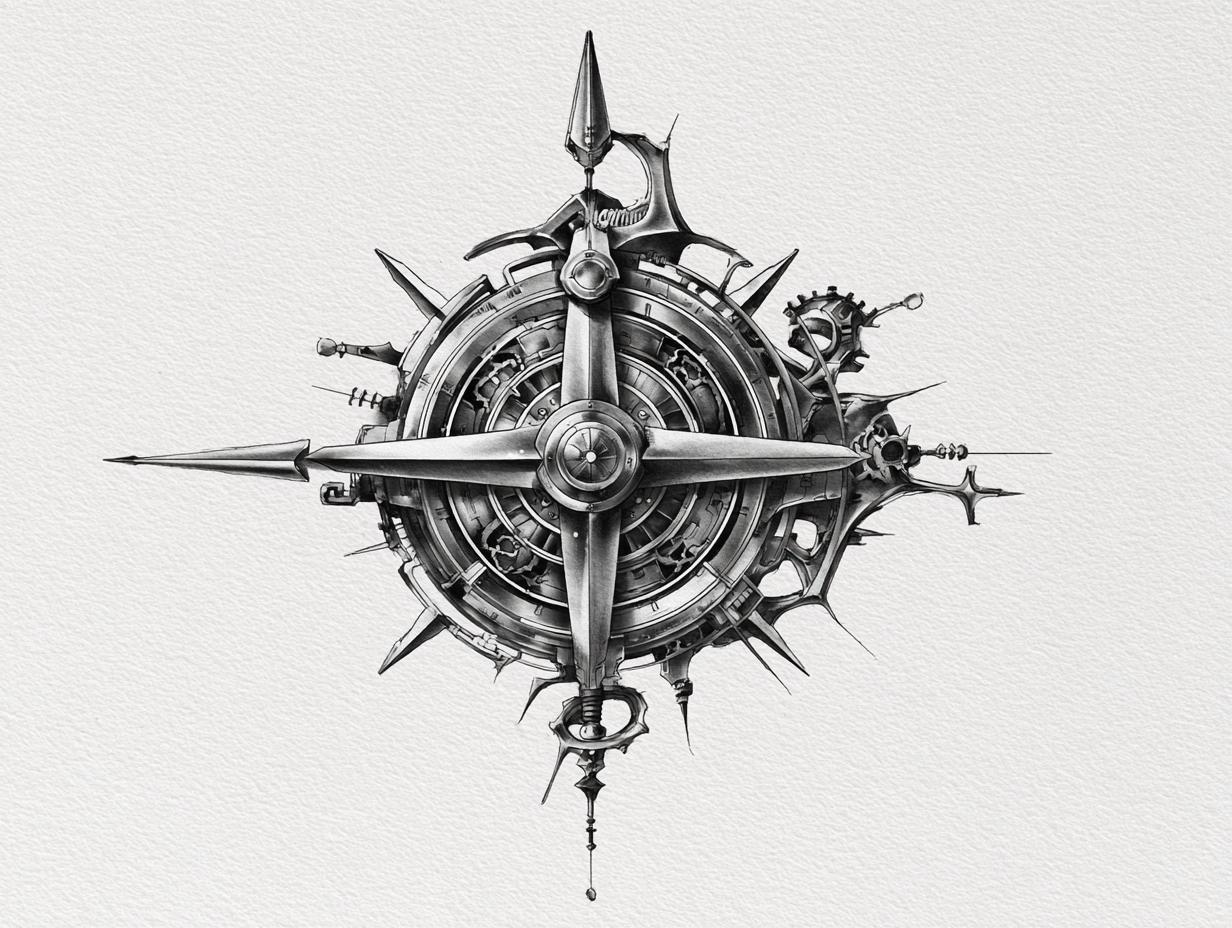 50 Compass Tattoo Design Bundle | Procreate Ready Tattoo Flash Pack ...