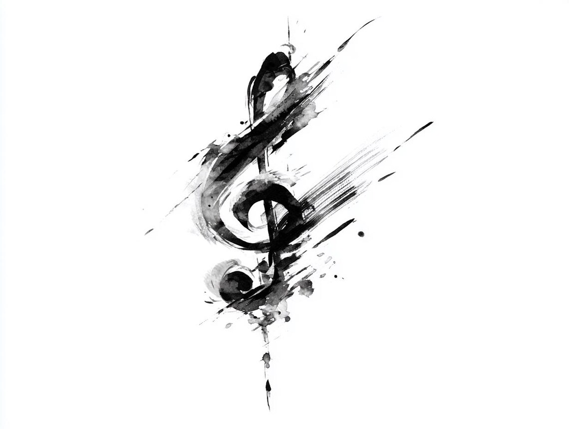 168 Treble Clef Tattoo Design Bundle | Procreate Ready Tattoo Flash ...