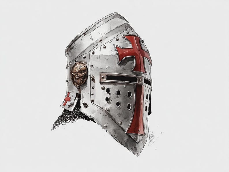 100 Templar Knight Tattoo Designs: Procreate Stencils (digital Download ...