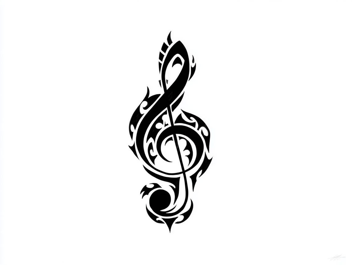 50 Treble Clef Tattoo Design Bundle | Procreate Ready Tattoo Flash Pack ...