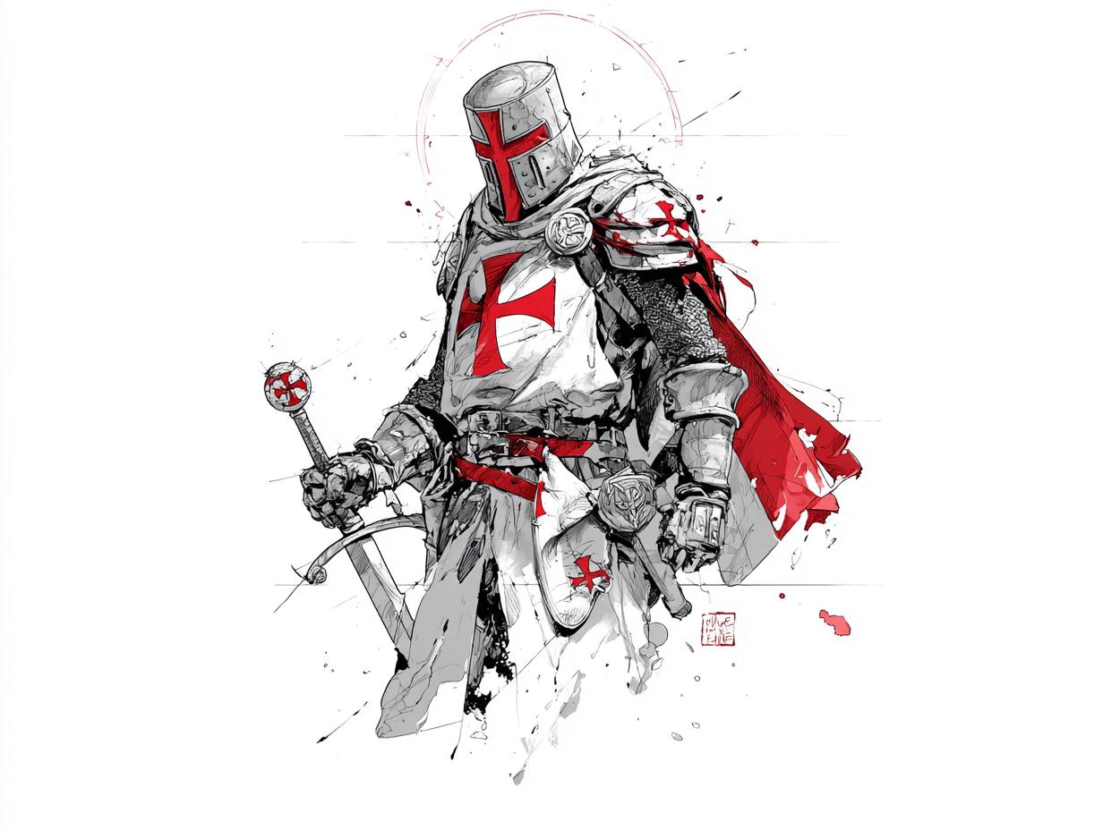 100 Templar Knight Tattoo Designs: Procreate Stencils (digital Download ...