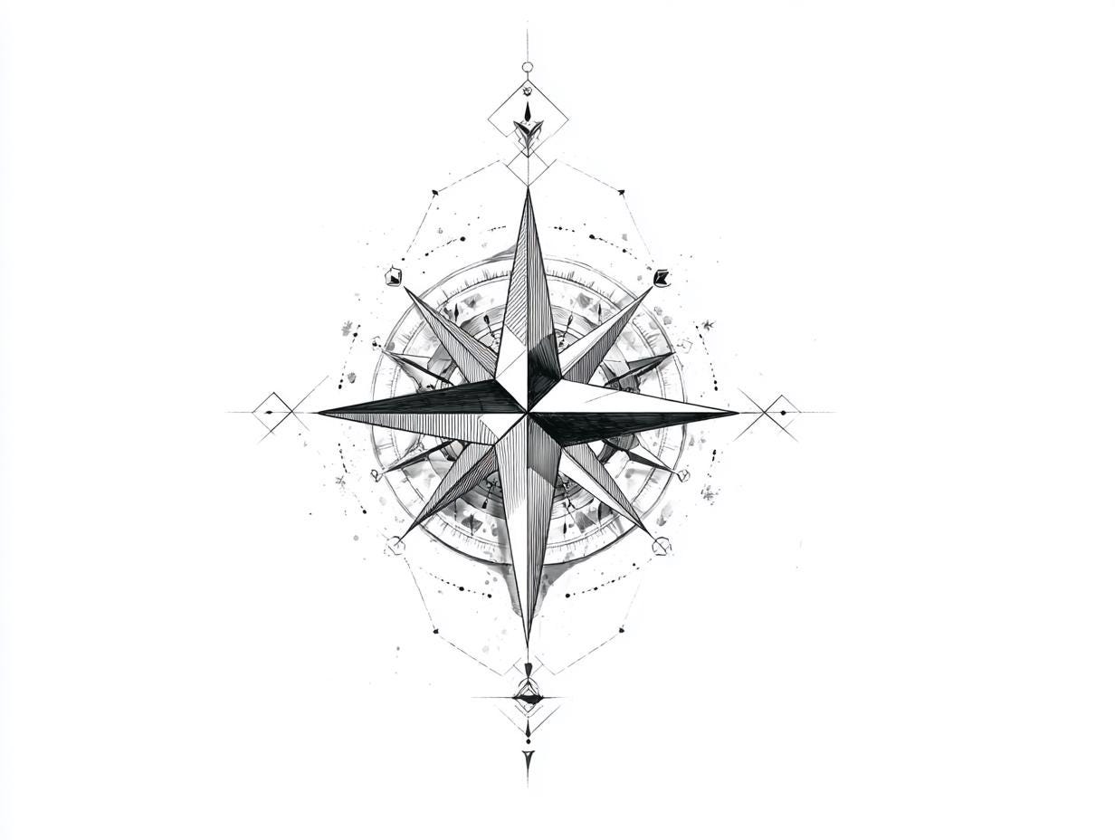 50 Compass Tattoo Design Bundle | Procreate Ready Tattoo Flash Pack ...