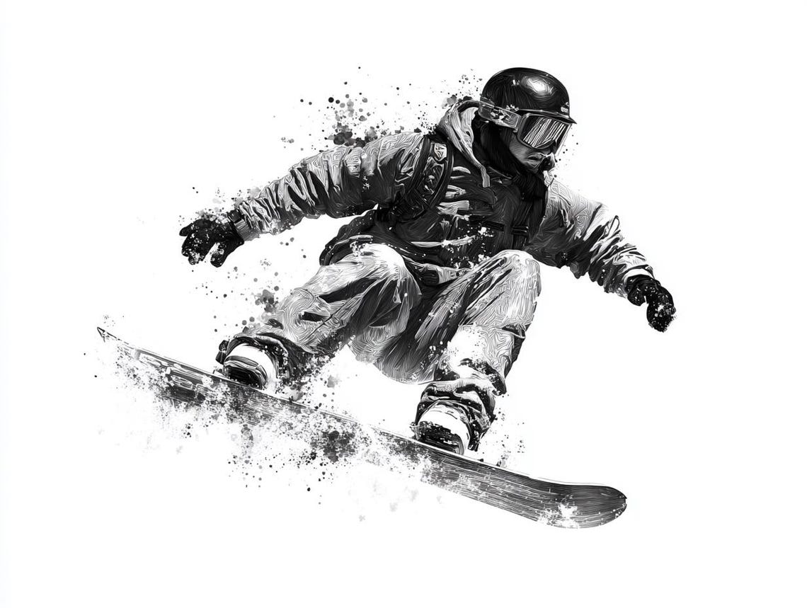 100 Snowboard Tattoo Designs | Winter Sports Flash | Procreate - Etsy