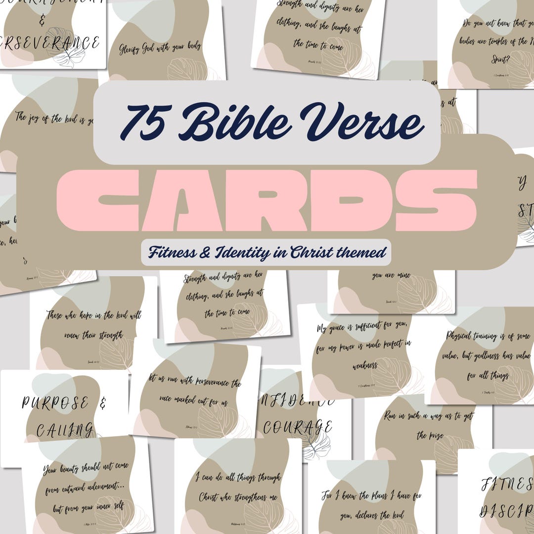 75 Printable Bible Verse Cards | Faith & Fitness | Identity in Christ ...