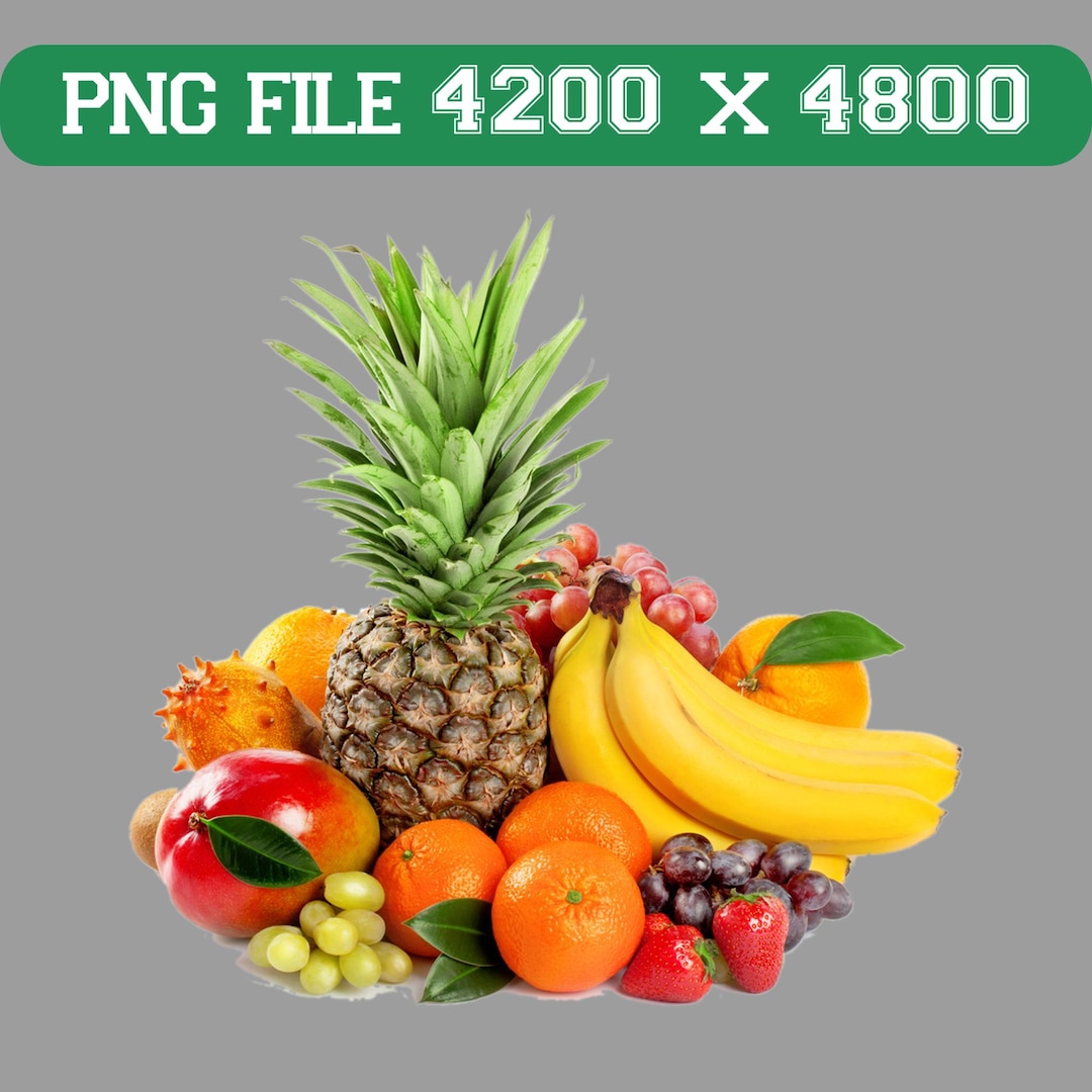 Fresh Tropical Fruits PNG Clipart, Pineapple Banana Orange Strawberry ...