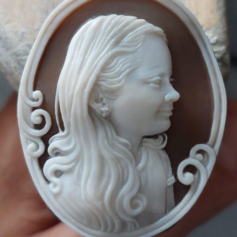 Personalised Portrait Cameo, Cameo Necklace, Made in Italy, Anniversary ...