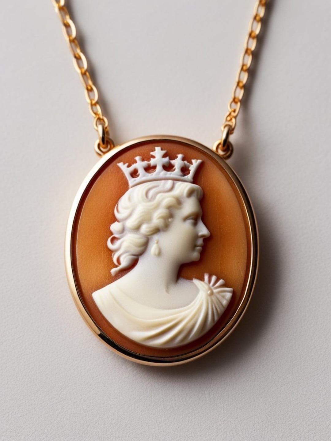 Queen Elizabeth Cameo Necklace, Wedding Jewelry, Bridal Necklace ...