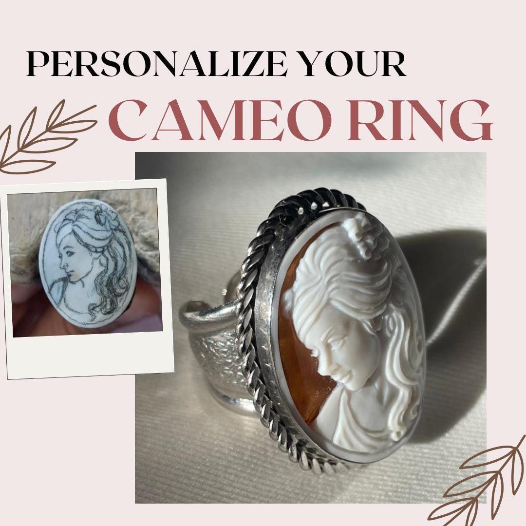 Personalised Cameo Ring, Portrait Cameo, Cameo Ring, Keepsake Jewelry ...