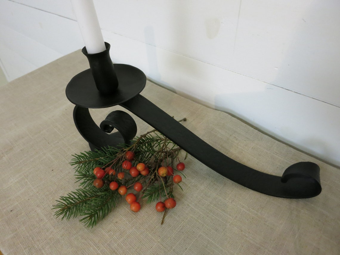 Made to Order Hand Forged Candle Scroll Iron Candlestick - Etsy